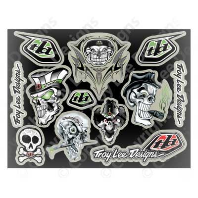 Troy Lee Designs TLD Skullies Sticker Sheet 2012 - Specifications